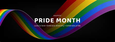 Happy Pride Month Banner Background Lgbtq Rainbow Pride Abstract Wave