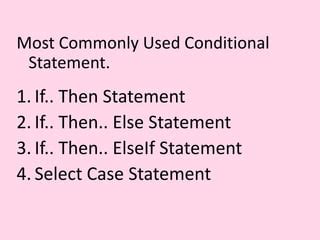 Variable, constant, operators and control statement | PPTX | Programming Languages | Computing