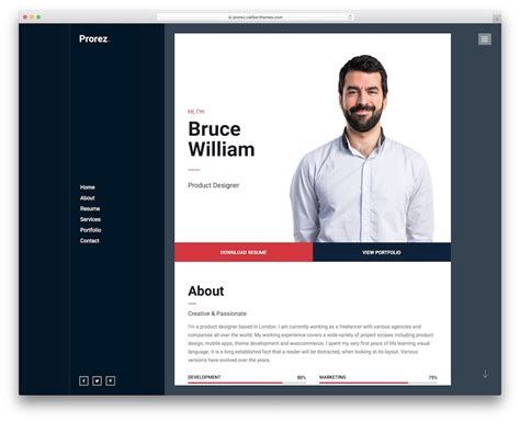 Best Html Resume Templates For Personal Profile Cv Websites My Xxx