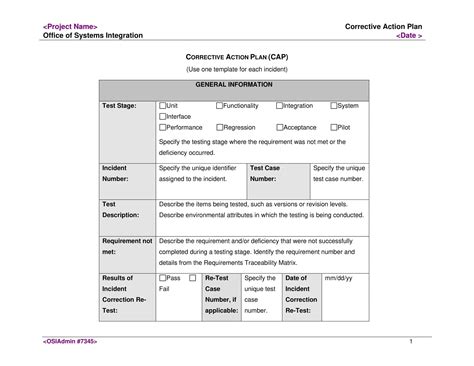 Corrective Action Plan For Employee Employee Corrective Action Plan
