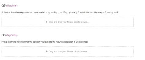 Solved Q5 5 Points Solve The Linear Homogeneous Recurrence