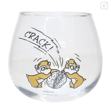 Japan Disney Swaying Glass Tumbler Chip And Dale Crack Kawaii Limited