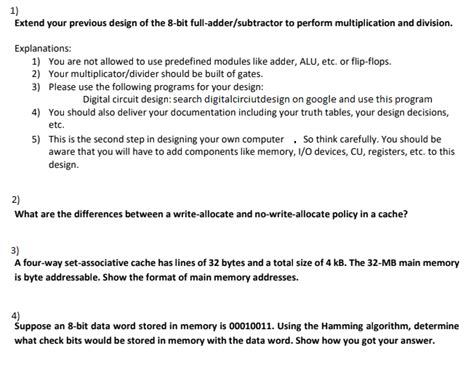Solved Extend Your Previous Design Of The 8 Bit