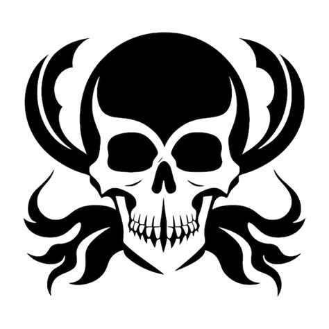 Premium Vector Skull Bones Skeleton Logo Simple Black Tattoo