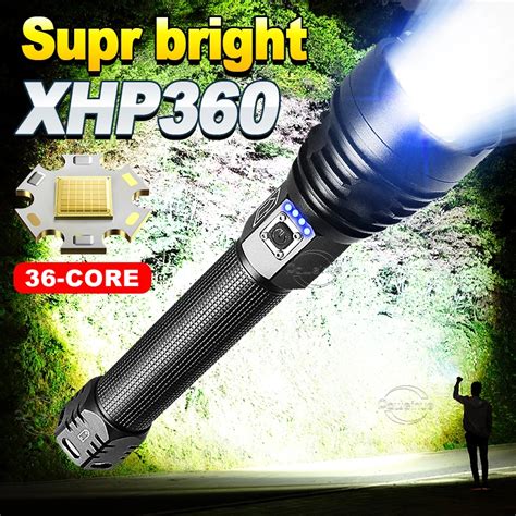 Super 36 Core Led Xhp360 Nagy Teljesítményű Es Zseblámpa Újratölthető