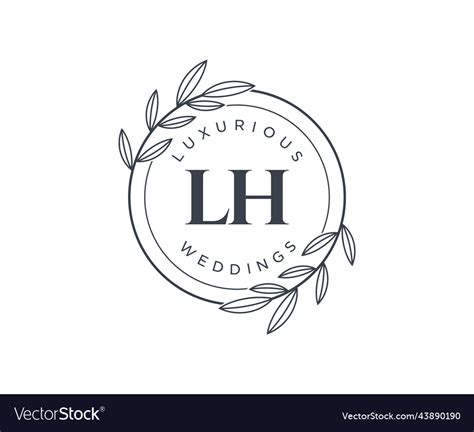 Lh Initials Letter Wedding Monogram Logos Vector Image