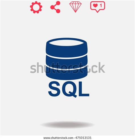 Sql Vector Icon On Grey Background Stock Vector Royalty Free 475013131