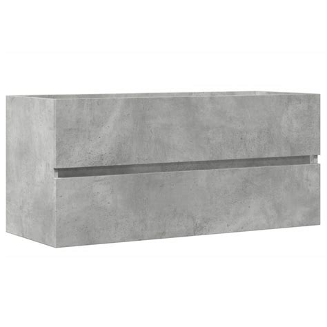 Vidaxl Badezimmer Set Waschbeckenunterschrank Betongrau 100x385x45 Cm