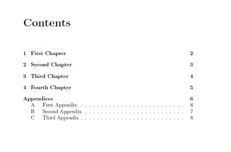 Table Of Contents Changing The Formatting Of Specific Chapters The