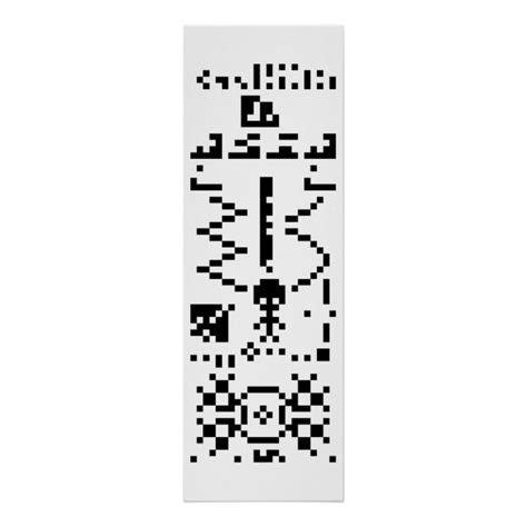 Arecibo Binary Message Reply Poster Zazzle