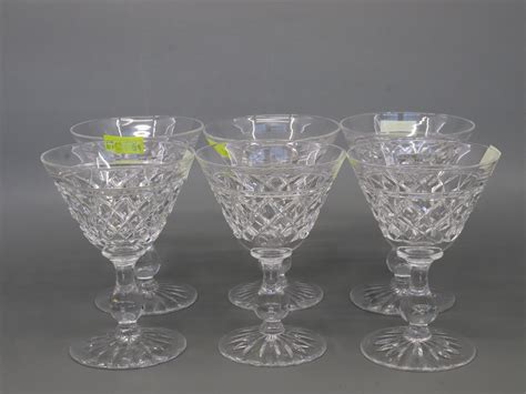 Lot 6 X Stuart Crystal Stemmed Glasses Victoria Pattern 80 Mls