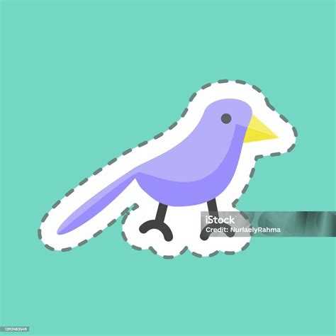 스티커 라인 컷 새 봄 기호에 적합합니다 편집 가능한 간단한 디자인 디자인 템플릿 벡터 간단한 기호 그림 귀여운에 대한 스톡