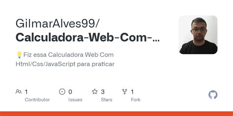 GitHub GilmarAlves99 Calculadora Web Html Css JavaScript Bulb