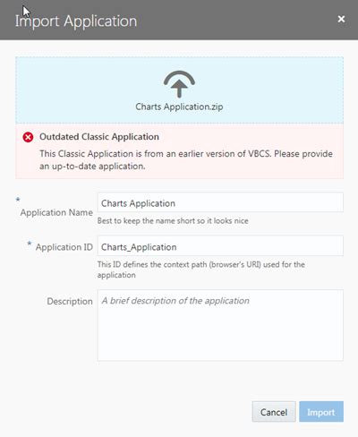 Export And Import Visual Applications