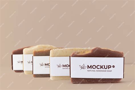 Premium Psd Close Up On Artisan Soap Packaging Mockup