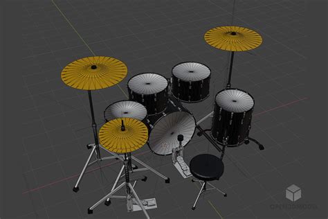 Drum Set Music Instrument Free 3d Model Blend C4d Dae Fbx