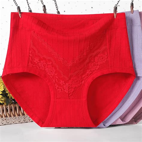 Tawop Hipster Panties For Women Red Lace Panties High Waisted Solid