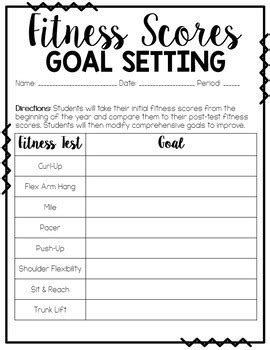 Fitness Goal Setting Worksheet