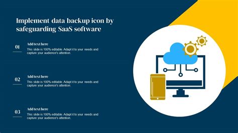 Implement Data Backup Icon By Safeguarding Saas Software PPT Sample
