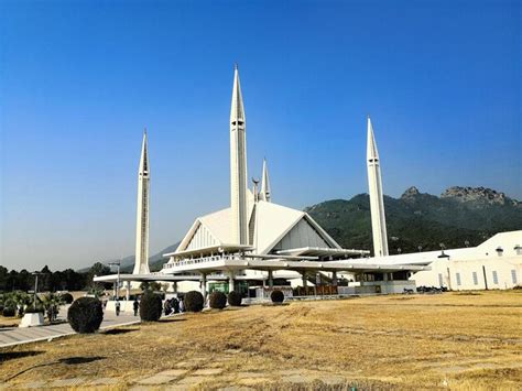 Premium Photo View Of Greatest Mosque Against Clear Blue Sky