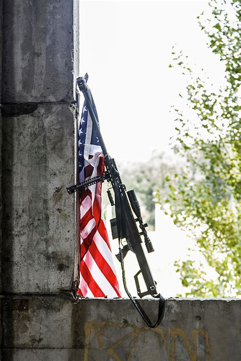 Large Caliber Sniper Rifle With Us Photograph By Oleg Zabielin Fine