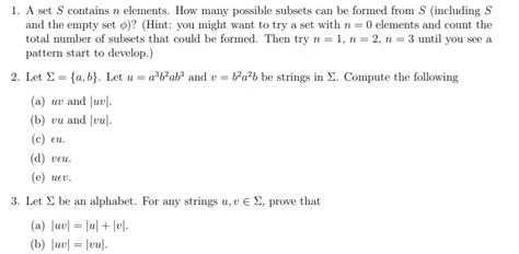 Solved A Set S Contains N Elements How Many Possible Chegg