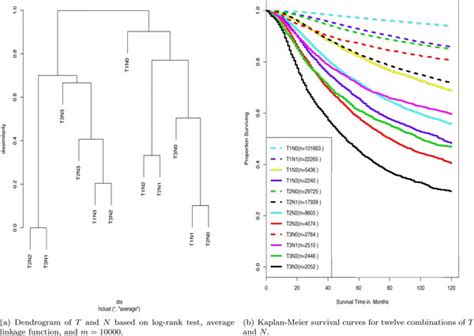 Dendrogram Of T And N From EACCD And Survival Curves For T And N Download Scientific Diagram
