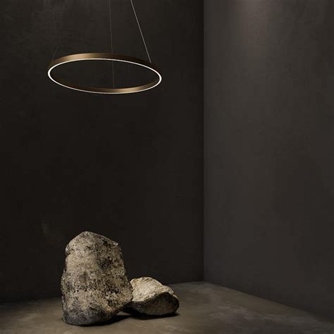 Rim Brass With Opal Diffuser 800mm Circular Ringed Pendant Light