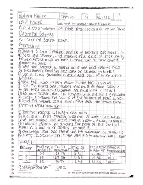 Lab 4 This Is Lab 4 And It Has All The Data And Calculations For The