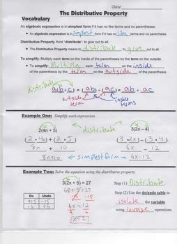 Algebra Guided Interactive Math Notebook Bundle Expressions And Equations