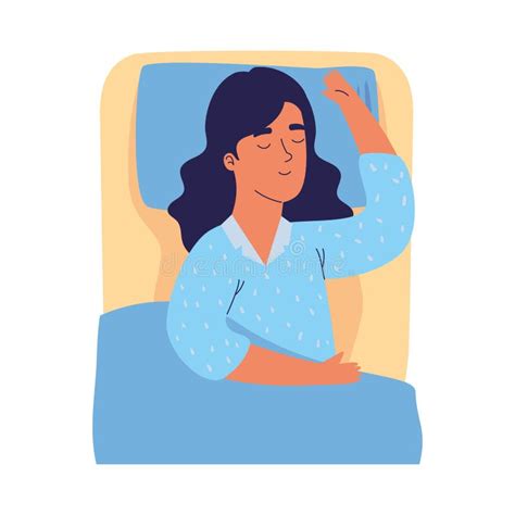 Girl Sleeping In Bed Stock Vector Illustration Of Woman 284010822