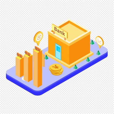 노란 모바일 뱅킹 은행 예금 일러스트 레이션 Png 일러스트 무료 다운로드 Lovepik