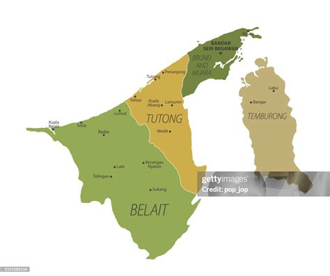 Brunei Map Vector Colored Map Of Brunei High Res Vector Graphic Getty Images