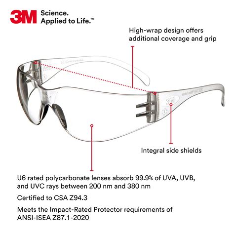 3m Safety Glasses Virtua 20 Pair Ansi Z87 Anti Fog Scratch