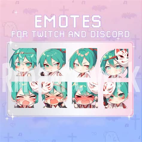 Cute Anime Girl Twitch Emote For Streamer Bundle Discord Emote Kawaii