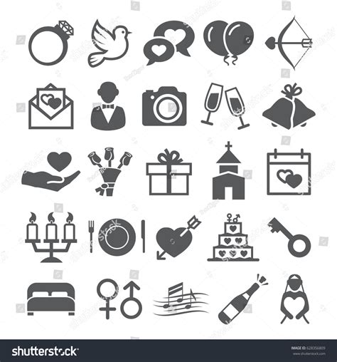 웨딩 아이콘 스톡 일러스트 628356809 Shutterstock