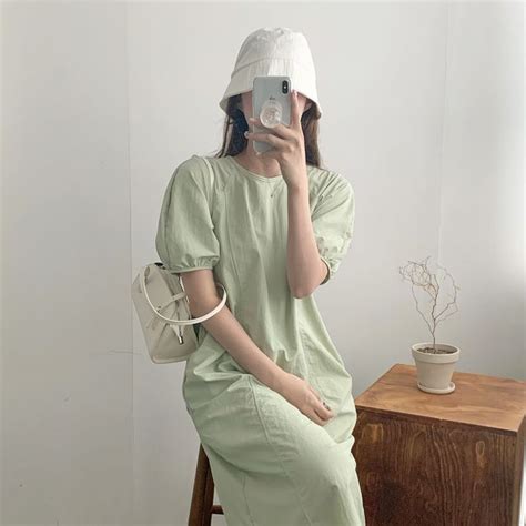 빈야드 토스트 바스락 퍼프 반팔 롱 원피스4color빈야드 위시버킷