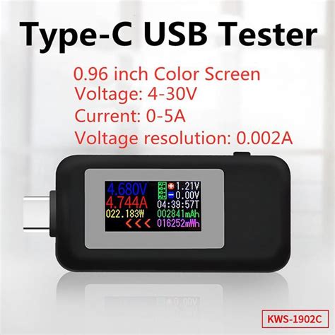 10 in 1 Type C Tester 0 5A Current DC 4 30V Voltage USB Charger Power Meter เครองตรวจจบ