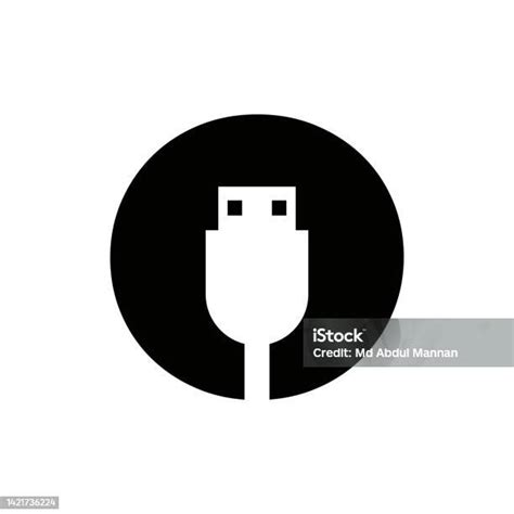 초기 문자 O Usb 기호 디자인 컴퓨터 연결 Usb 케이블 아이콘 벡터 로고에 대한 스톡 벡터 아트 및 기타 이미지 로고