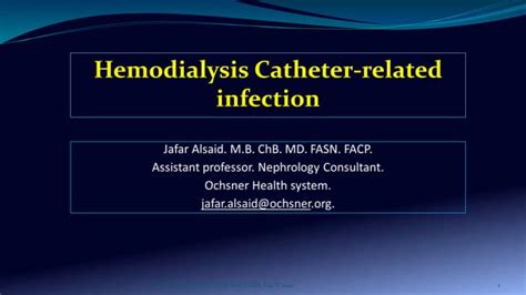 Hemodialysis Catheter Related Infection Pptx