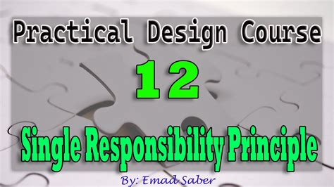 12 Solid Principles Single Responsibility Principle Srp