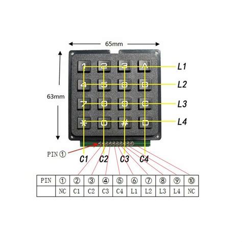 getuscart nextion 16 keys matrix keypad 4x4 membrane keyboard module