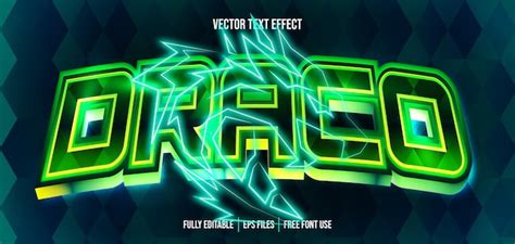 Premium Vector Draco 3d Editable Text Effect