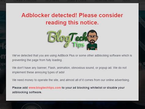 how to block adblock users on your website blogtechtips
