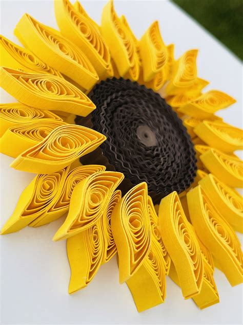 Framed Quilling Sunflower Art Sunflower Office Art Quilling Paper Art
