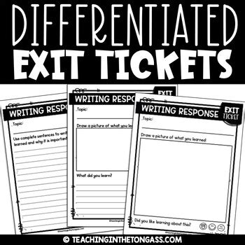 Editable Exit Ticket Slips Differentiated By Jen Lium Teaching In The Tongass