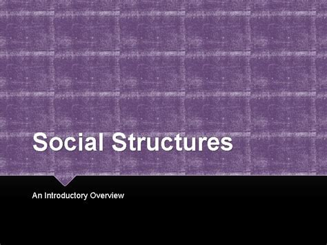 Social Structures An Introductory Overview Social Groups Like