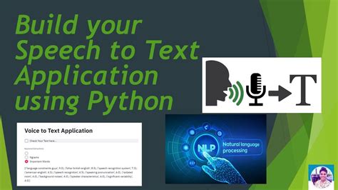Speech Recognition Using Python Build Your Speech To Text Ml Application Streamlit Youtube
