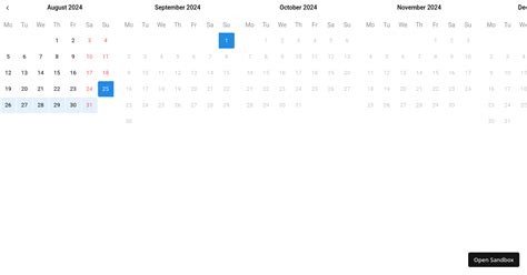 Mantine Date Range Picker Codesandbox