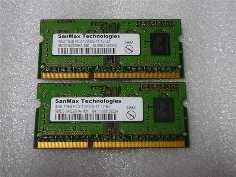Paypayフリマ｜送料無料 【memtest86で エラー無し】 ノート用 合計 8gb （4gb 2枚組） Pc3 12800s
